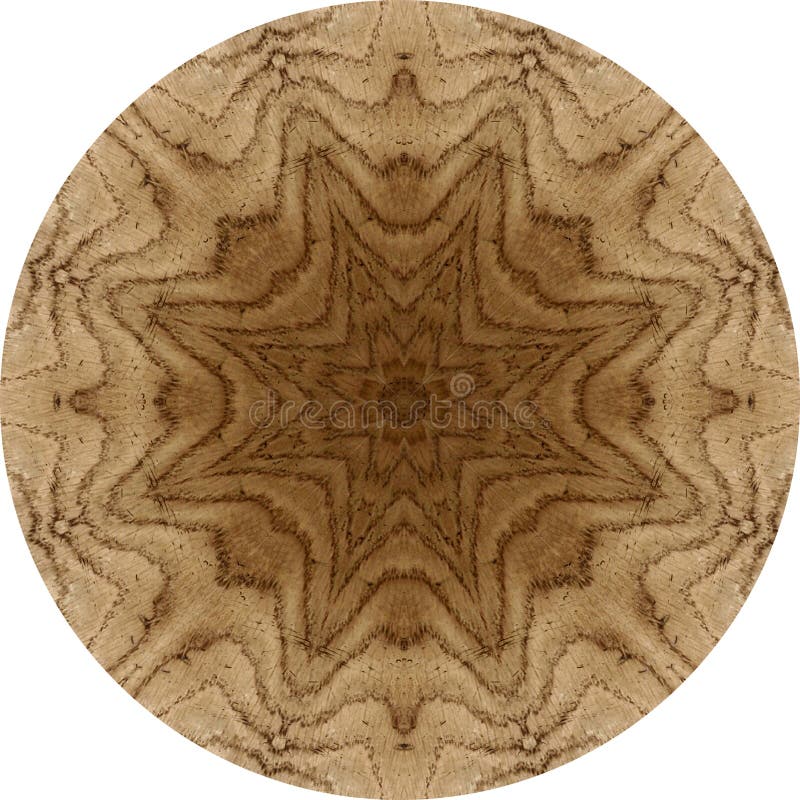 Antique Light Brown Oak Veneer Panel, Abstract Centered Slices Wood ...