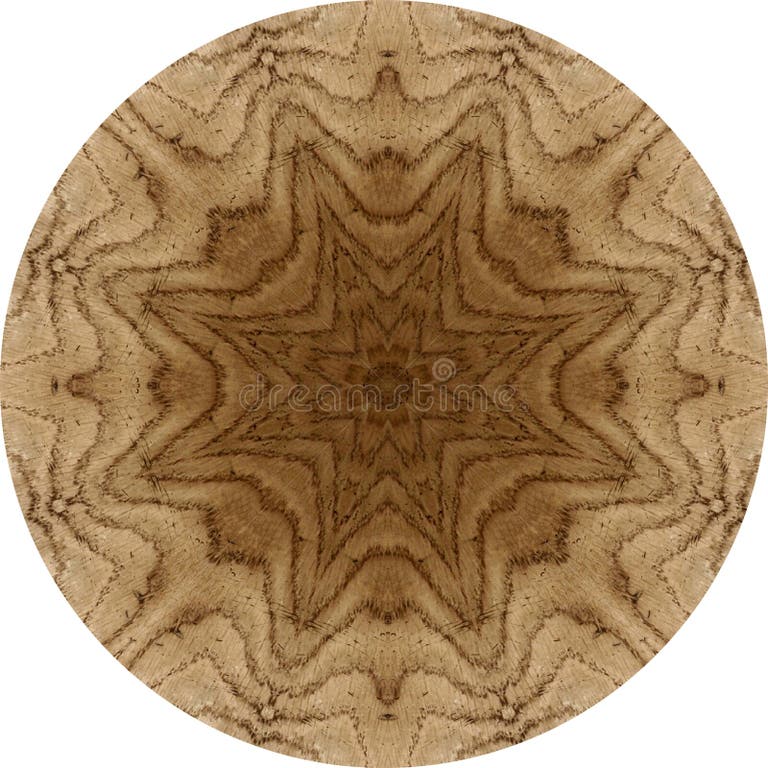 Antique Light Brown Oak Veneer Panel, Abstract Centered Slices Wood ...