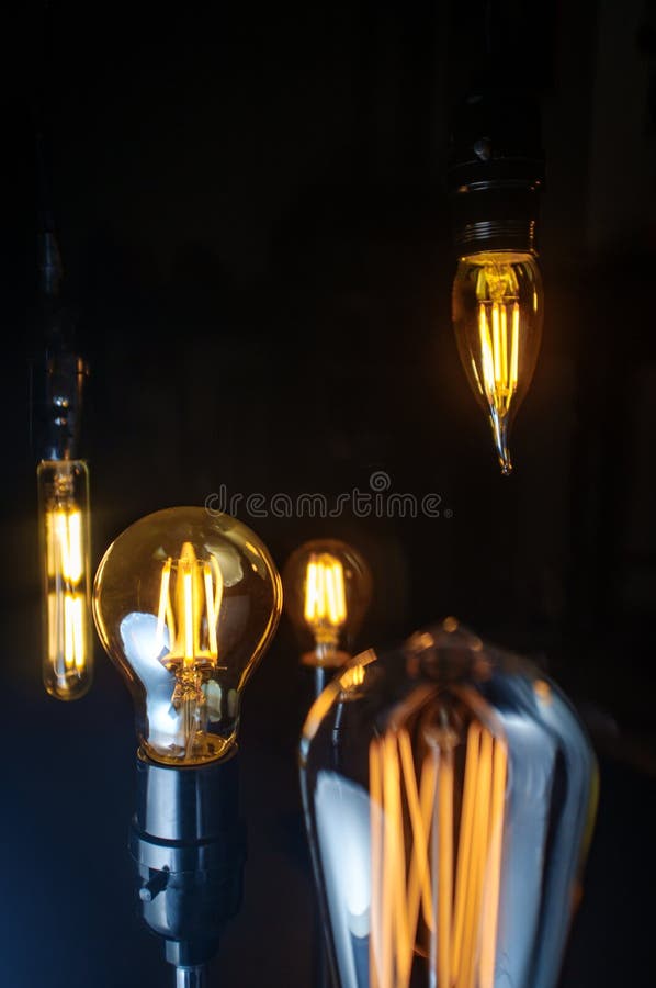 Antique Light Bulbs stock photo. Image of bulb, golden - 130634094