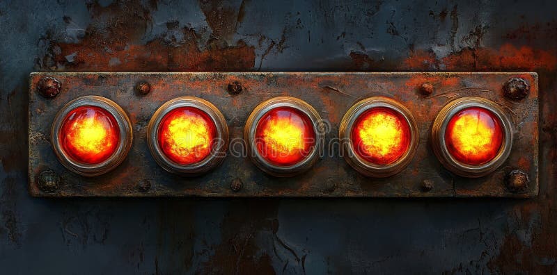 An Antique Light Fixture Featuring Five Glowing Bulbs, Positioned ...