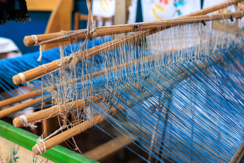 Antique Loom. Background with Selective Focus and Copy Space Stock ...
