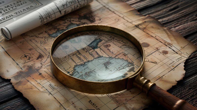 The Antique Magnifying Glass. AI Generated Stock Photo - Image of ...