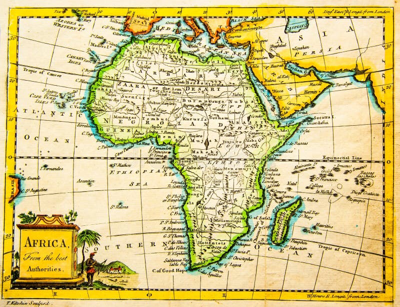 Antique map of Africa stock photo. Image of maps, ancient - 27849380