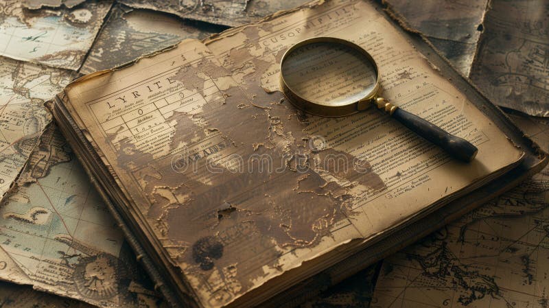 An Antique Map Book. AI Generated Stock Photo - Image of study ...