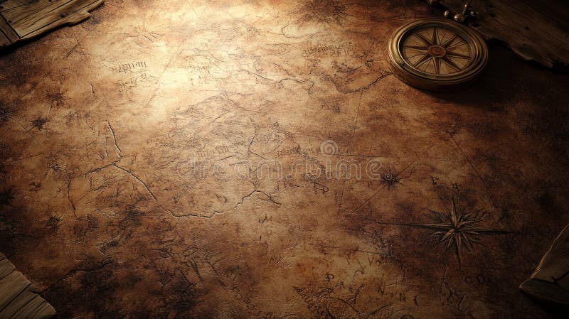 Antique Map and Compass: a Journey through Time Stock Illustration ...
