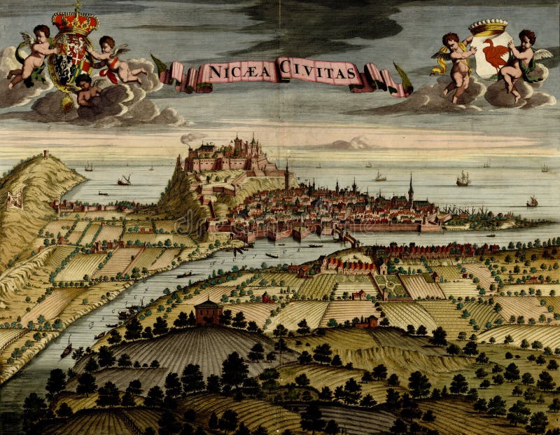 Antique map of Nicea stock photo. Image of country, geometric - 22227518