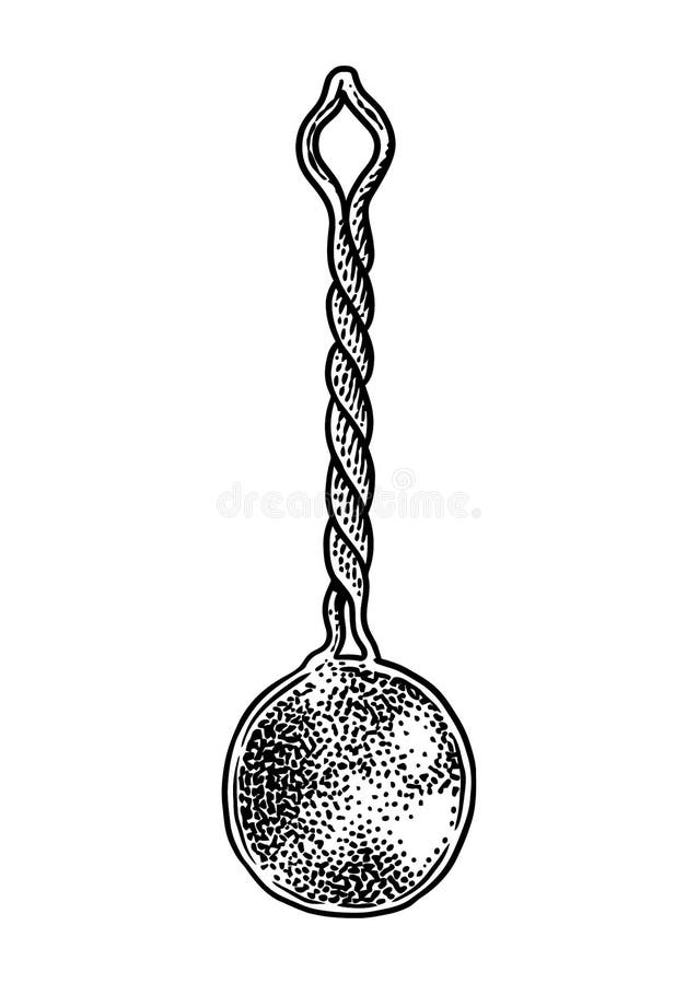 Antique Measuring Spoon Illustration, Drawing, Engraving, Line Art ... Antique Measuring Spoon Illustration, Drawing, Engraving, Line Art ...
