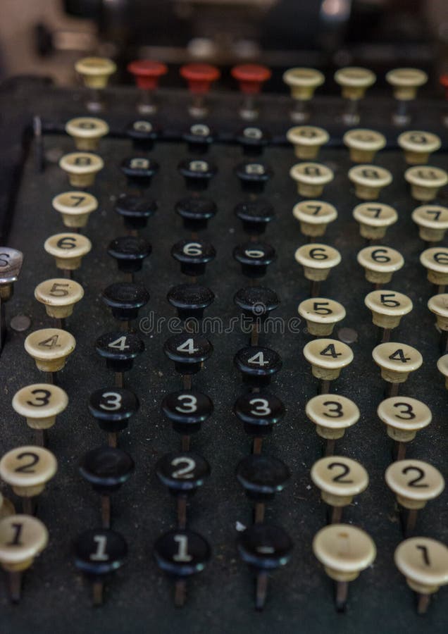 Antique Mechanical Calculator Stock Image - Image of mechanical, round ...