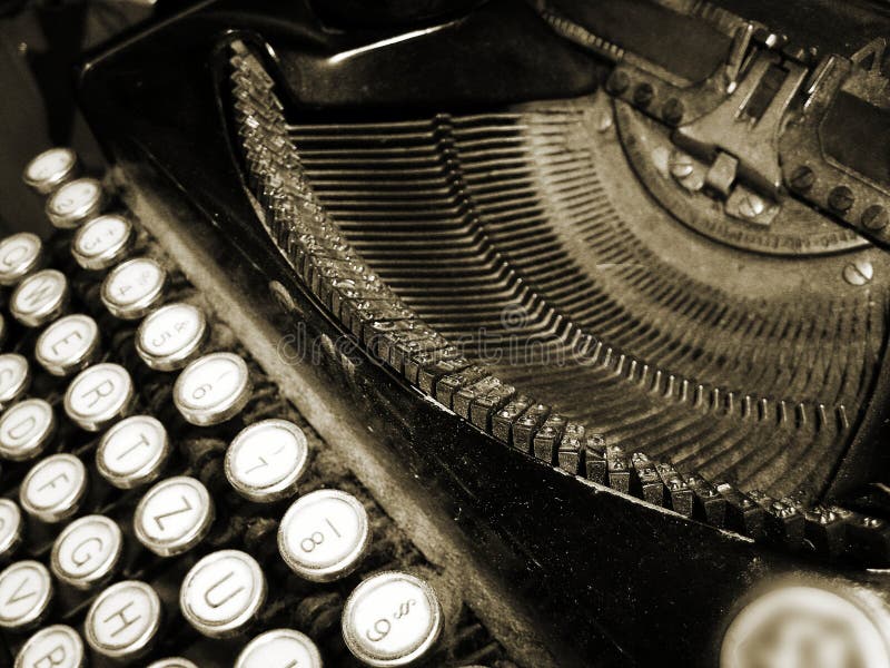 Antique Mechanical Typewriter Keyboard Stock Image - Image of media ...
