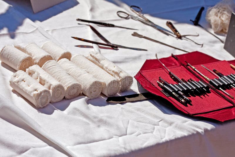 Antique Medical Supplies stock image. Image of scissors - 19736143