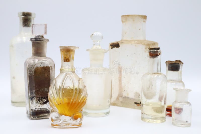 Antique Medicine Bottles, 1800s Victorian Era Stock Photo - Image of ...