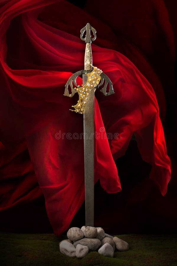 Sword and red fabric stock image. Image of courage, honor - 243702403