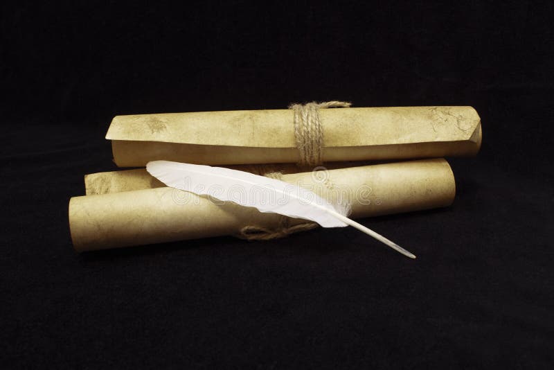 Medieval old scrolls. stock photo. Image of antique - 229965440