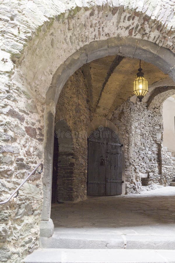 Medieval castle inside stock image. Image of table, furniture - 10918783