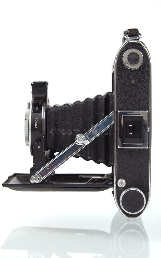 Antique Folding Medium Format Camera in Profile Stock Photo - Image of ...