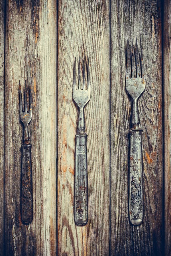 Antique Metal Rusty Fork on a Vintage Surface Stock Image - Image of ...