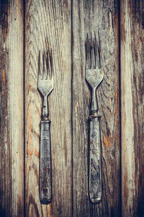 Antique Metal Rusty Fork on a Vintage Surface Stock Image - Image of ...