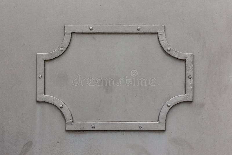 Antique Metallic Gray Iron Plate with Frame Background Stock Image ...