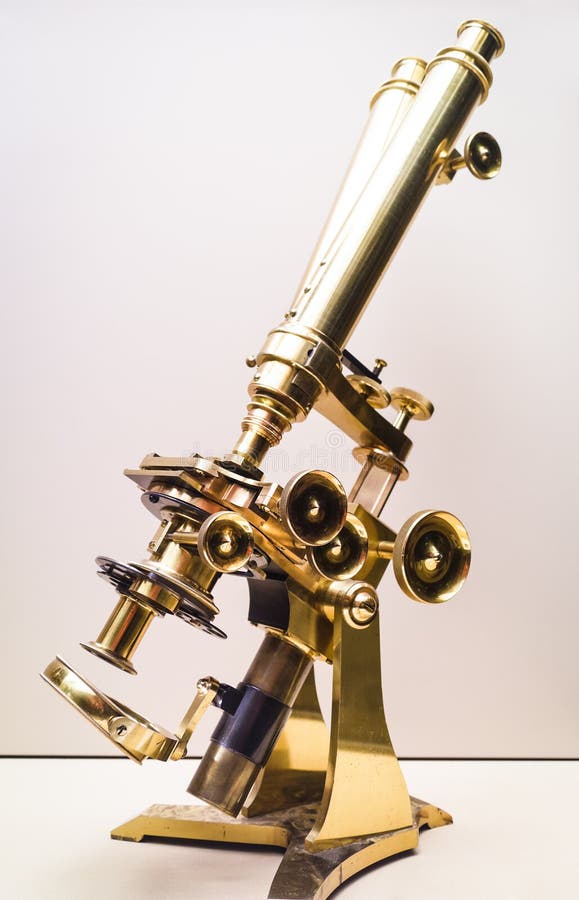 Antique microscope stock photo. Image of golden, optical - 29133754