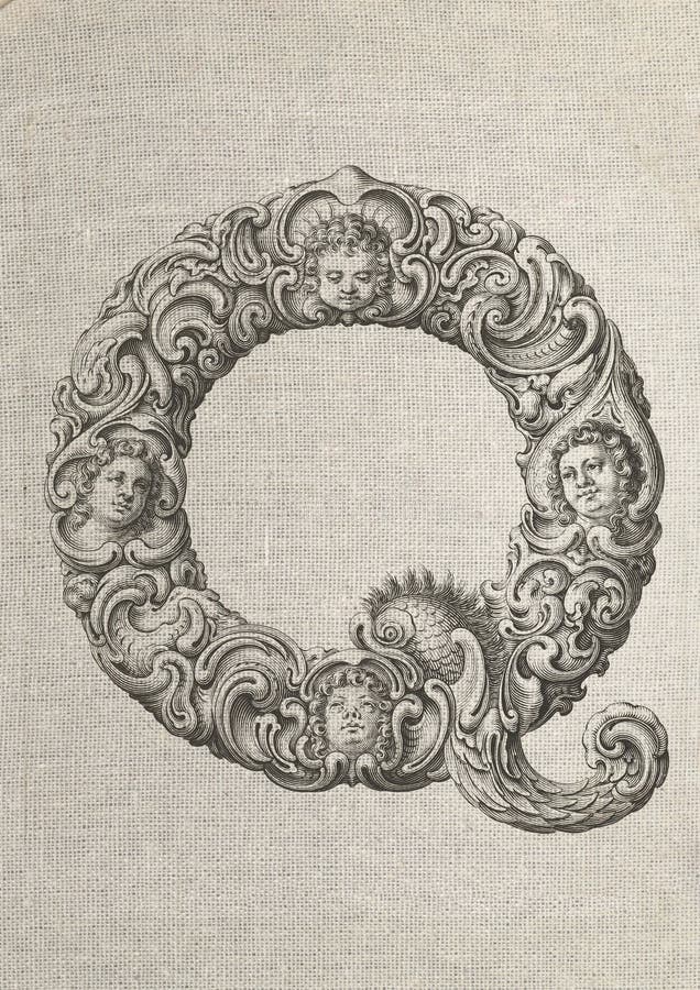 Antique Monogram Letter Q stock illustration. Illustration of ...