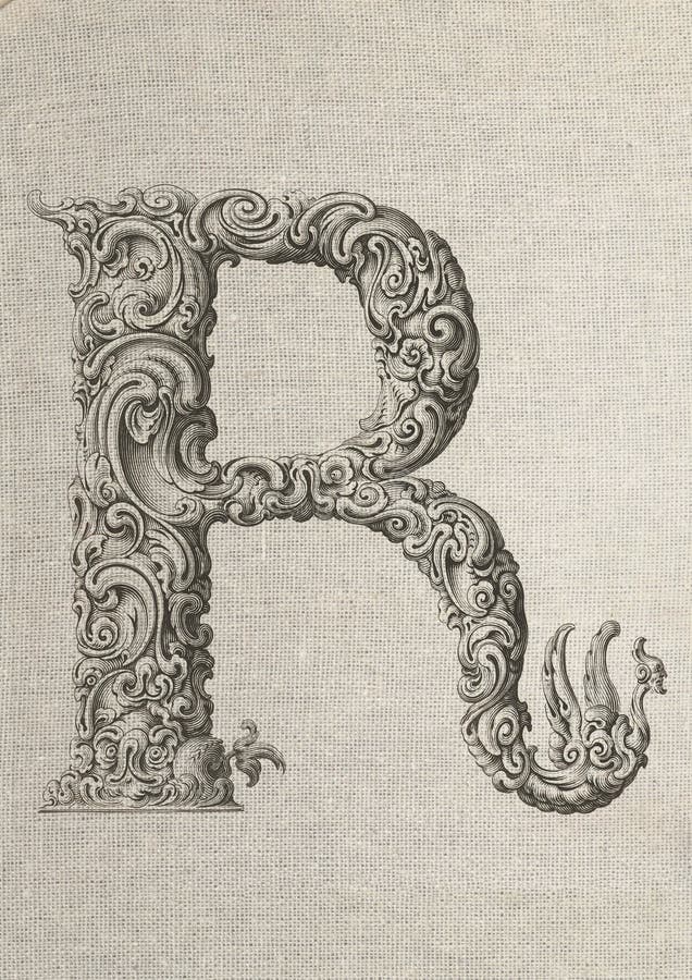 Antique Monogram Letter R stock illustration. Illustration of easter ...