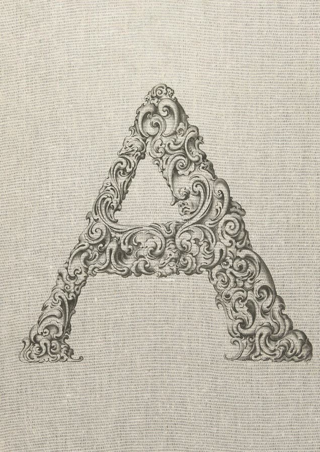 Antique Monogram Letter a stock illustration. Illustration of typograph ...