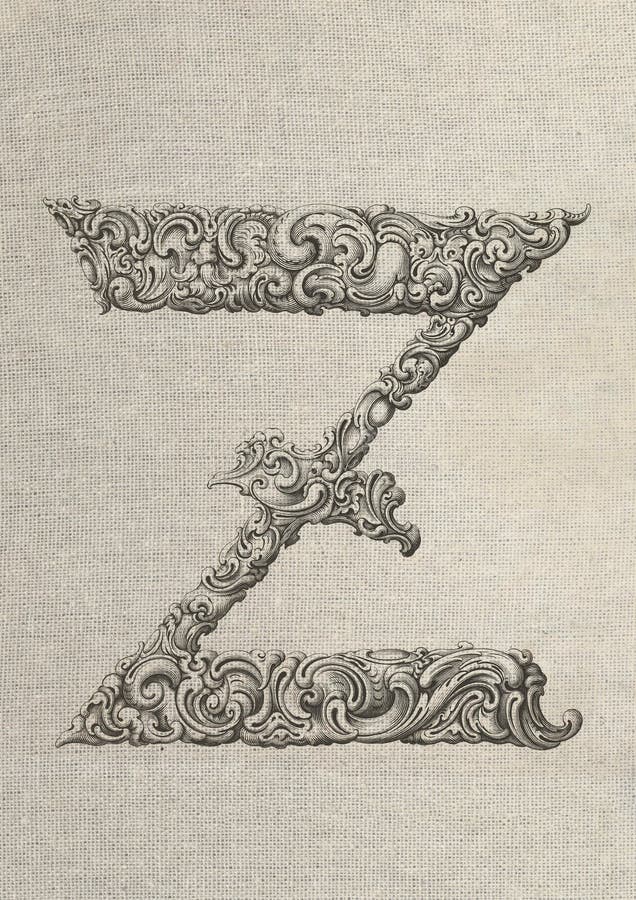 Antique Monogram Letter Z stock illustration. Illustration of typograph ...