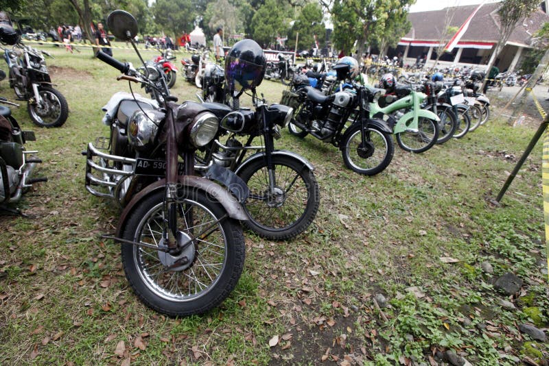 Antique Chopper Side View, Head Lamp, Brake & Blank Area Stock Photo ...