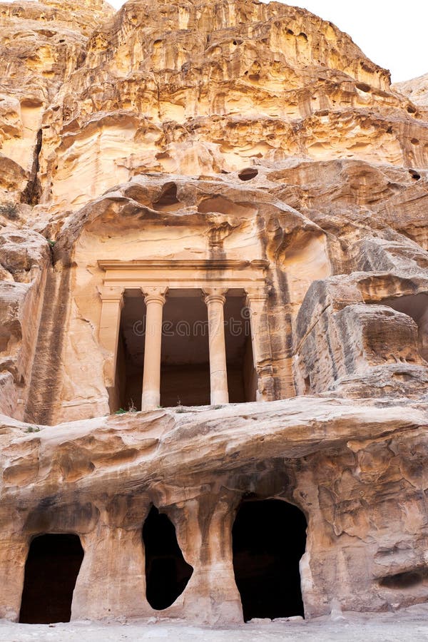 Antique Nabatean Temple In Little Petra Stock Photo - Image of ...