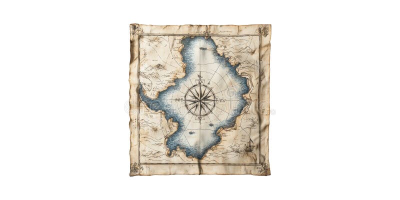 Antique Nautical Map with Compass Rose. Vintage Exploration and ...