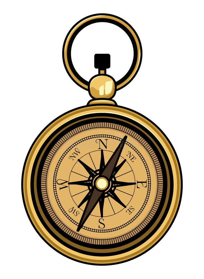 Antique Navigation Compass Cartoon Isolated Stock Vector - Illustration ...