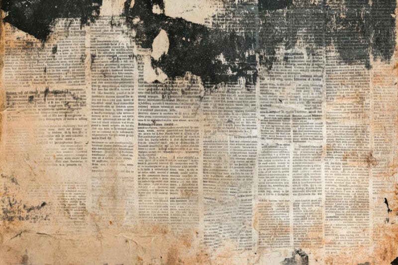 Antique Newspaper Texture, Vintage Background with Worn and Torn Edges ...