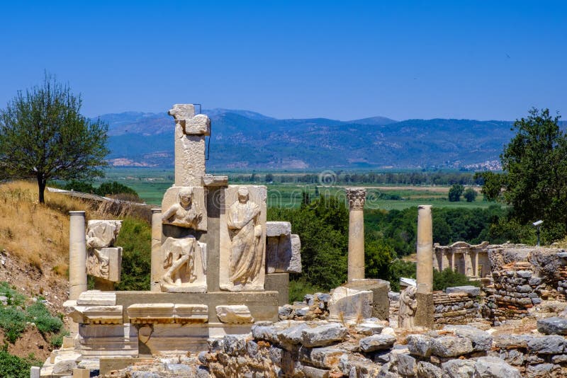 Antique Objects and Structures in Ephesus, Selcuk, Turkey Stock Image ...