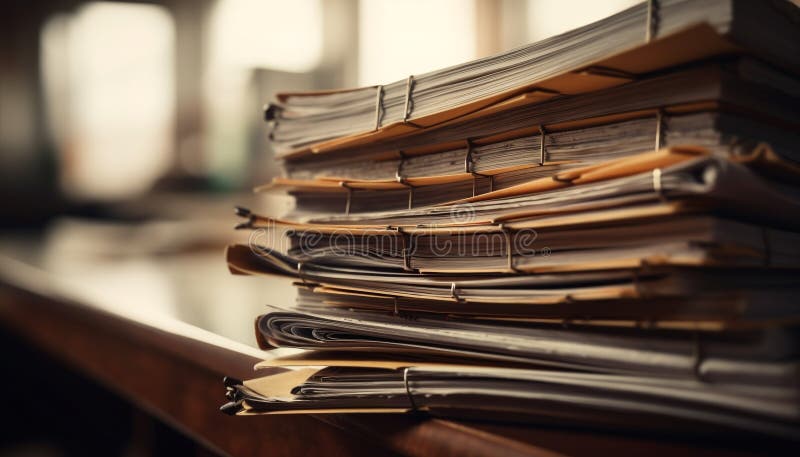 Antique Office Desk Holds Large Collection of Old Literature Documents ...