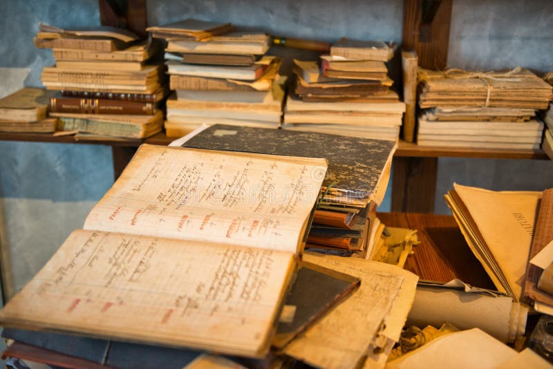 Antique Old Aged Books Stacked Editorial Stock Photo - Image of ...