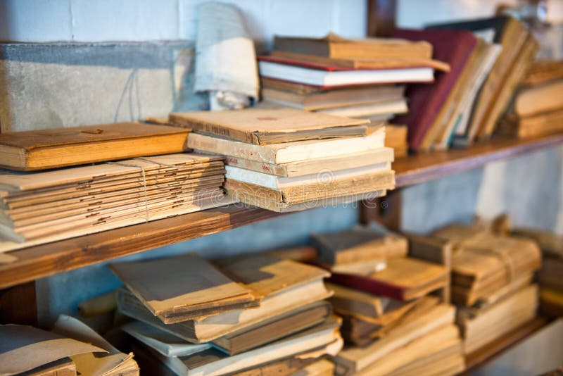 Antique Old Aged Books Stacked Editorial Stock Image - Image of ...