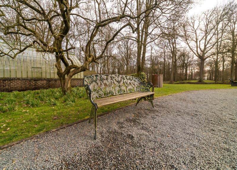 Antique old park bench stock image. Image of beautiful - 213602585