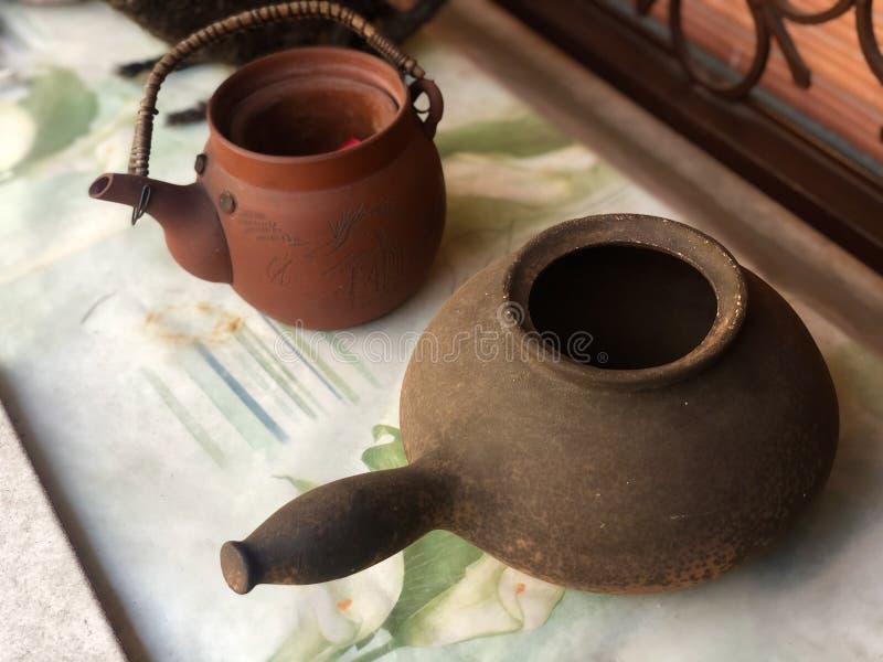 Antique Old Pots in the Home Backyard for Decoration of Home by Old ...