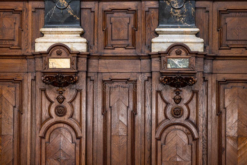 Antique Old Retro Wooden Decorative Panel with Vintage Golden Frames ...