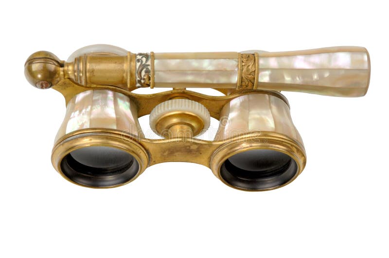 Antique Opera Glasses - Angled Top View Isolated. Stock Photo - Image ...