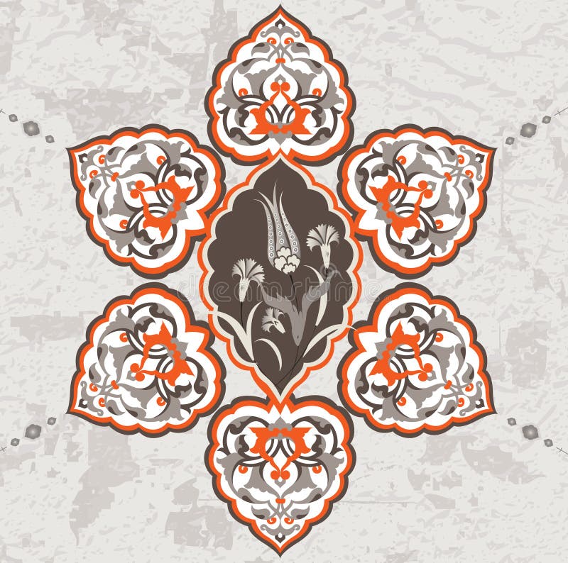 Antique Ottoman Grungy Wallpaper Design Stock Vector - Illustration of ...