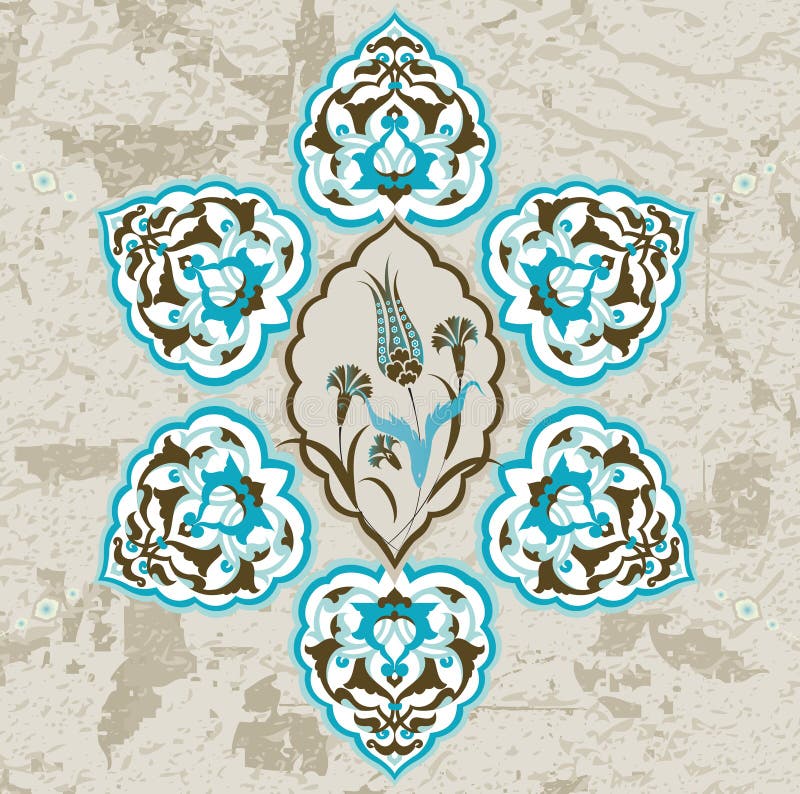 Antique Ottoman Grungy Wallpaper Design Stock Illustration ...