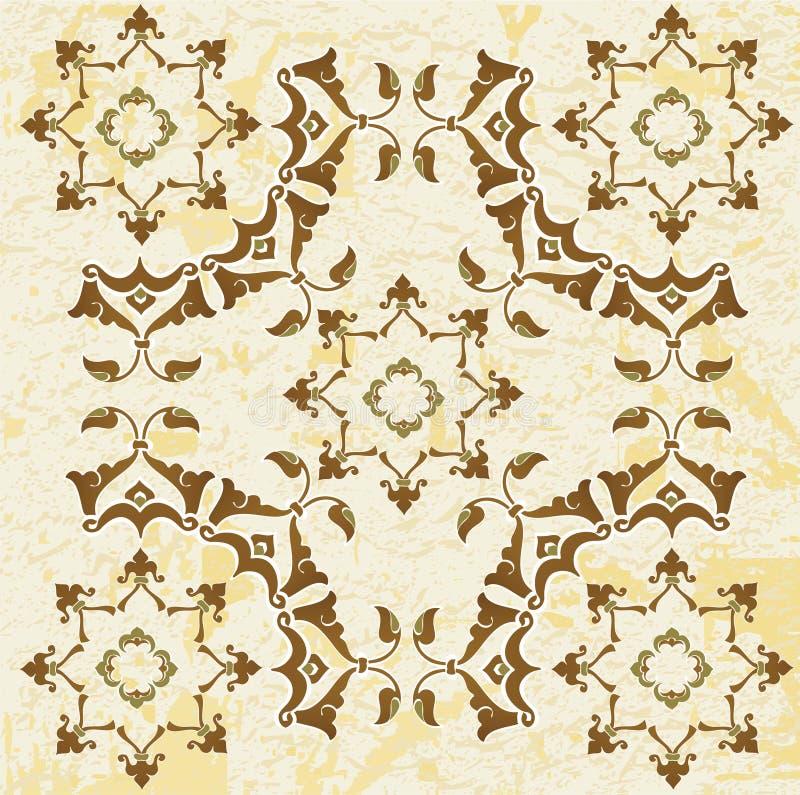 Antique Ottoman Grungy Wallpaper Raster Design Stock Vector ...