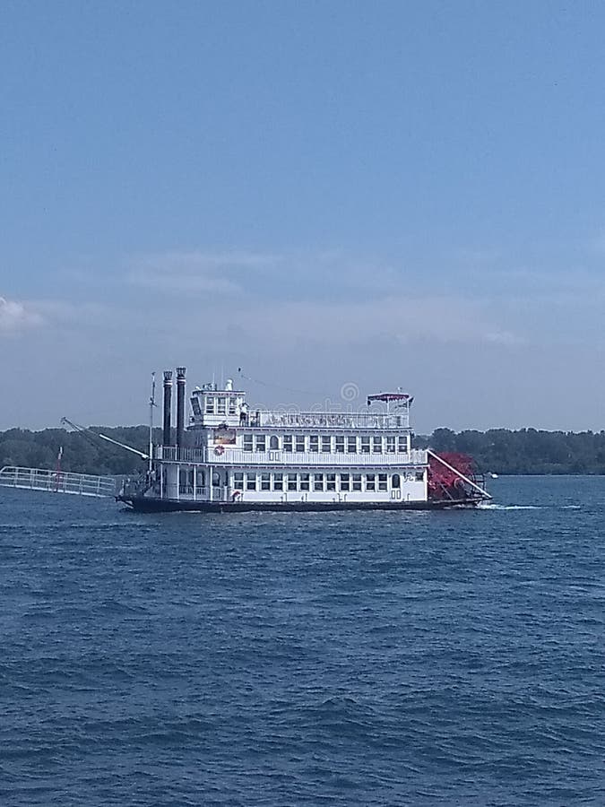Antique Paddle Boat on Lake Erie Stock Image - Image of transportation ...