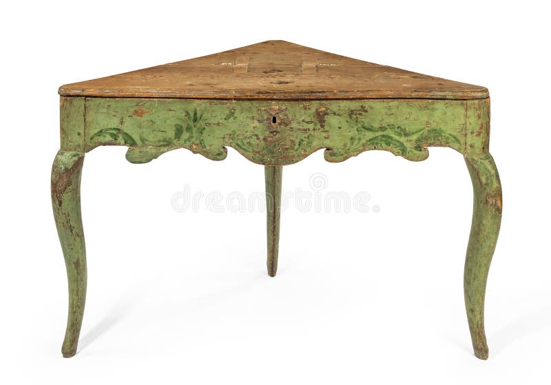Three Legged Painted Wooden Table Stock Photo - Image of style, table ...