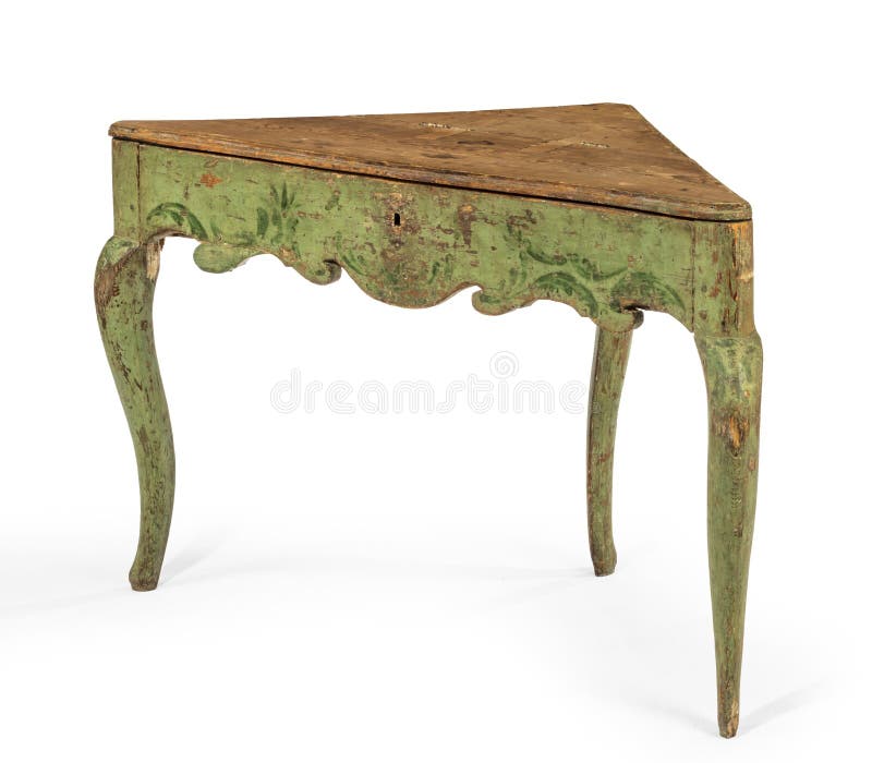 Three Legged Painted Wooden Table Stock Photo - Image of style, table ...