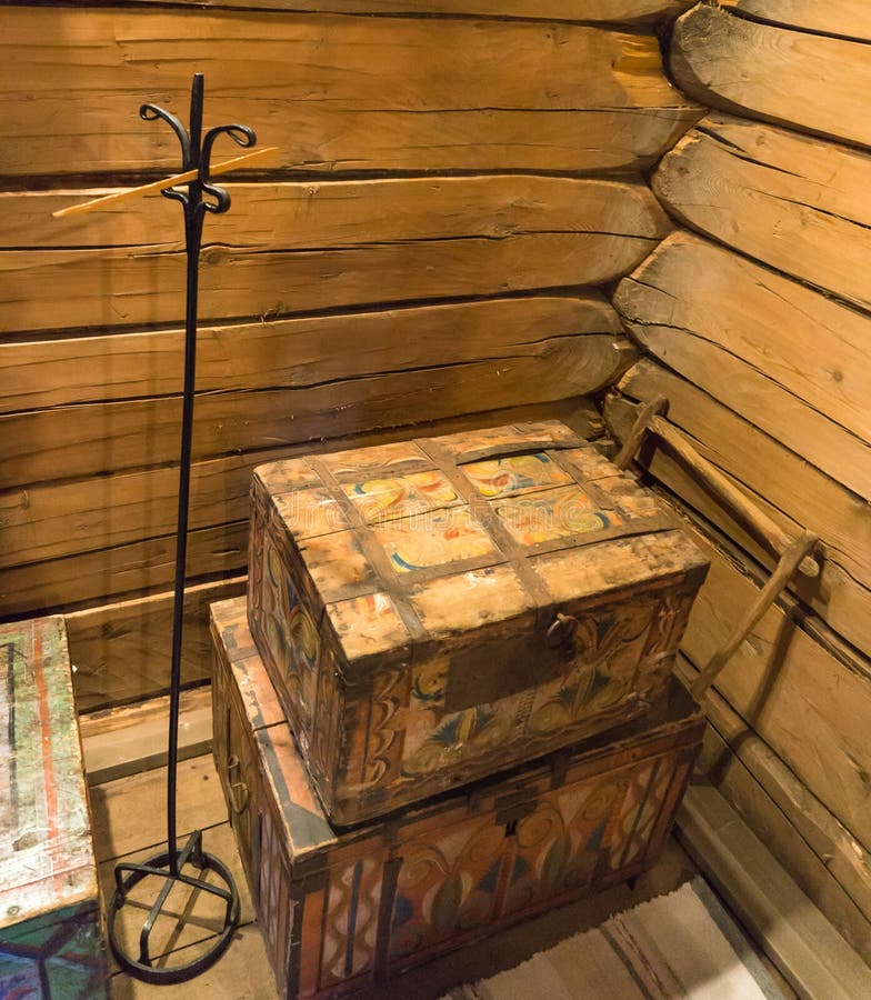 Antique painted trunks stock image. Image of house, pattern - 59529115