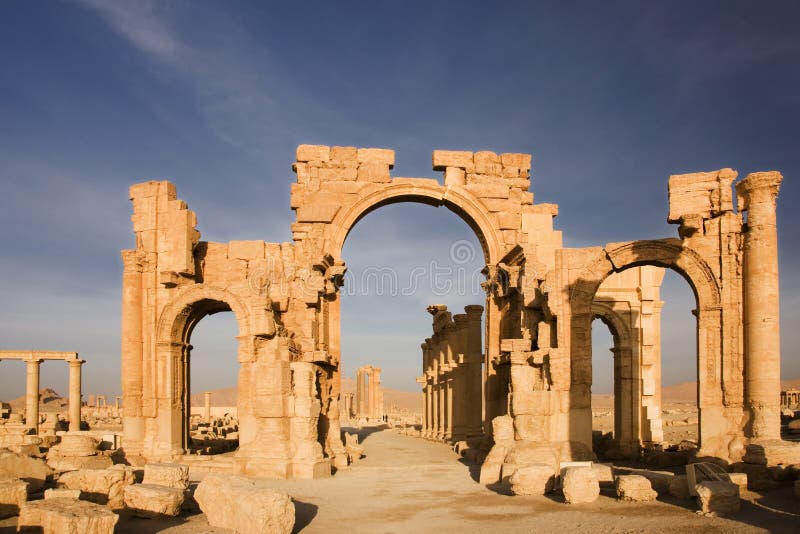 Palmyra Desert Ruins Arab Fort Syria Stock Image - Image of built ...