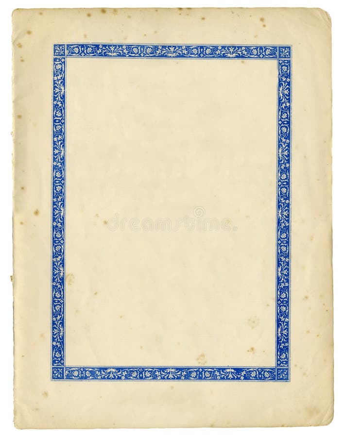 Antique Paper with Decorative Frame and Torn Edges Stock Image - Image ...