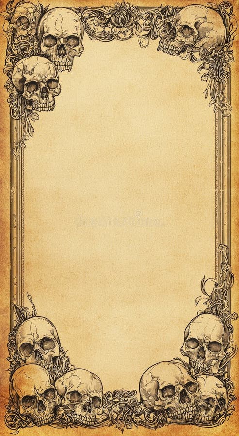 Antique Paper Embellished with an Ornate Medieval Border. Stock Image ...